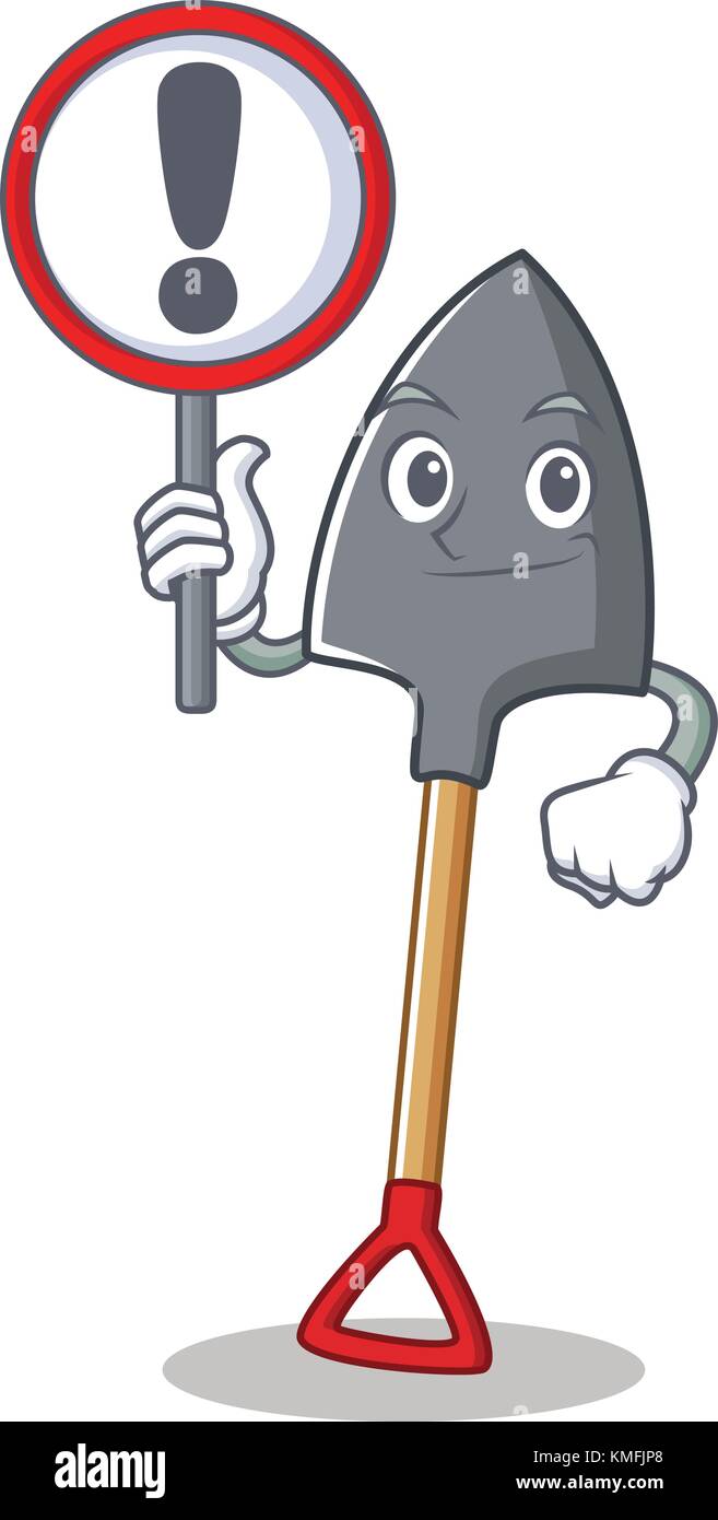 With sign shovel character cartoon style Stock Vector Image & Art - Alamy