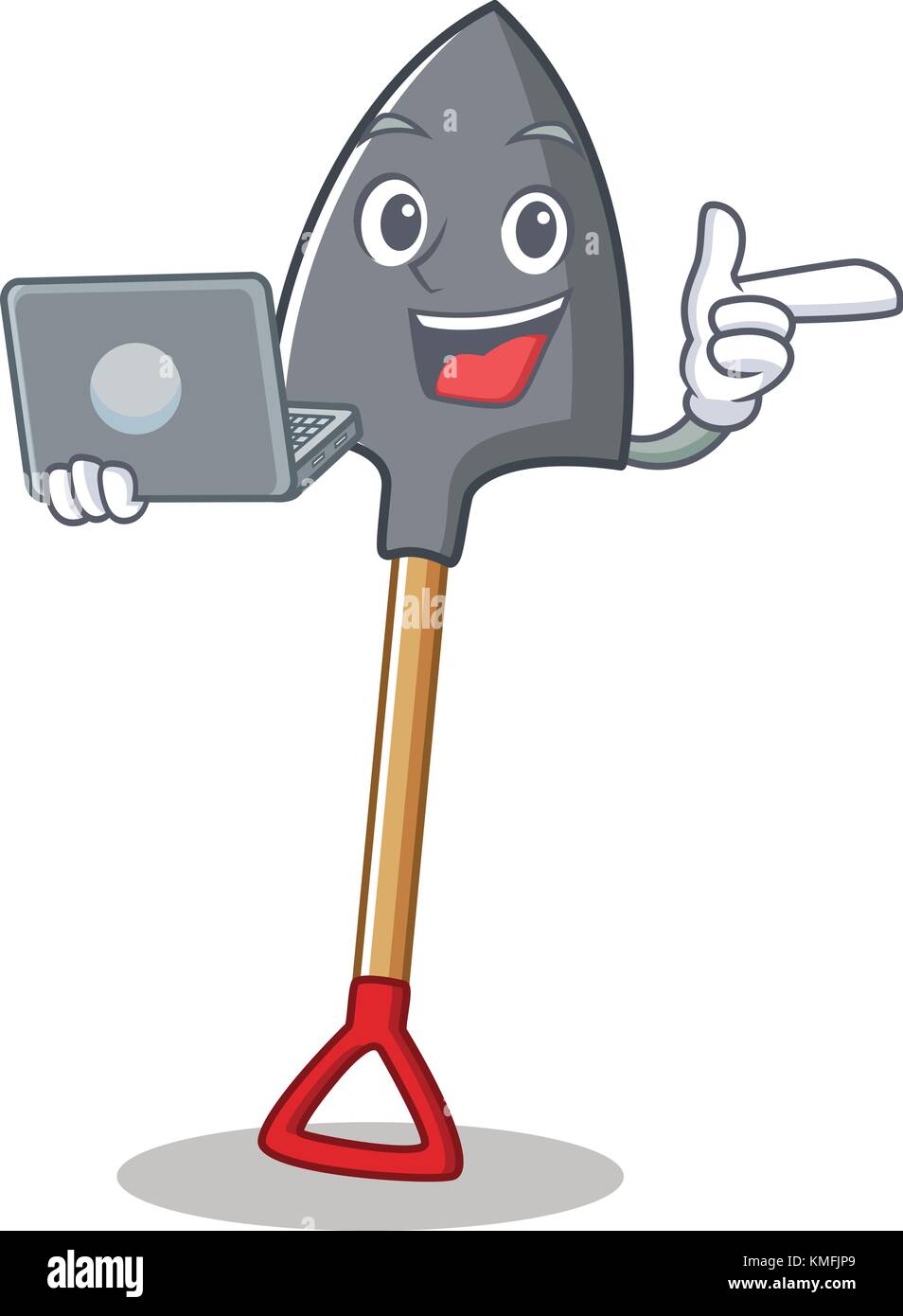 With laptop shovel character cartoon style Stock Vector Image & Art - Alamy