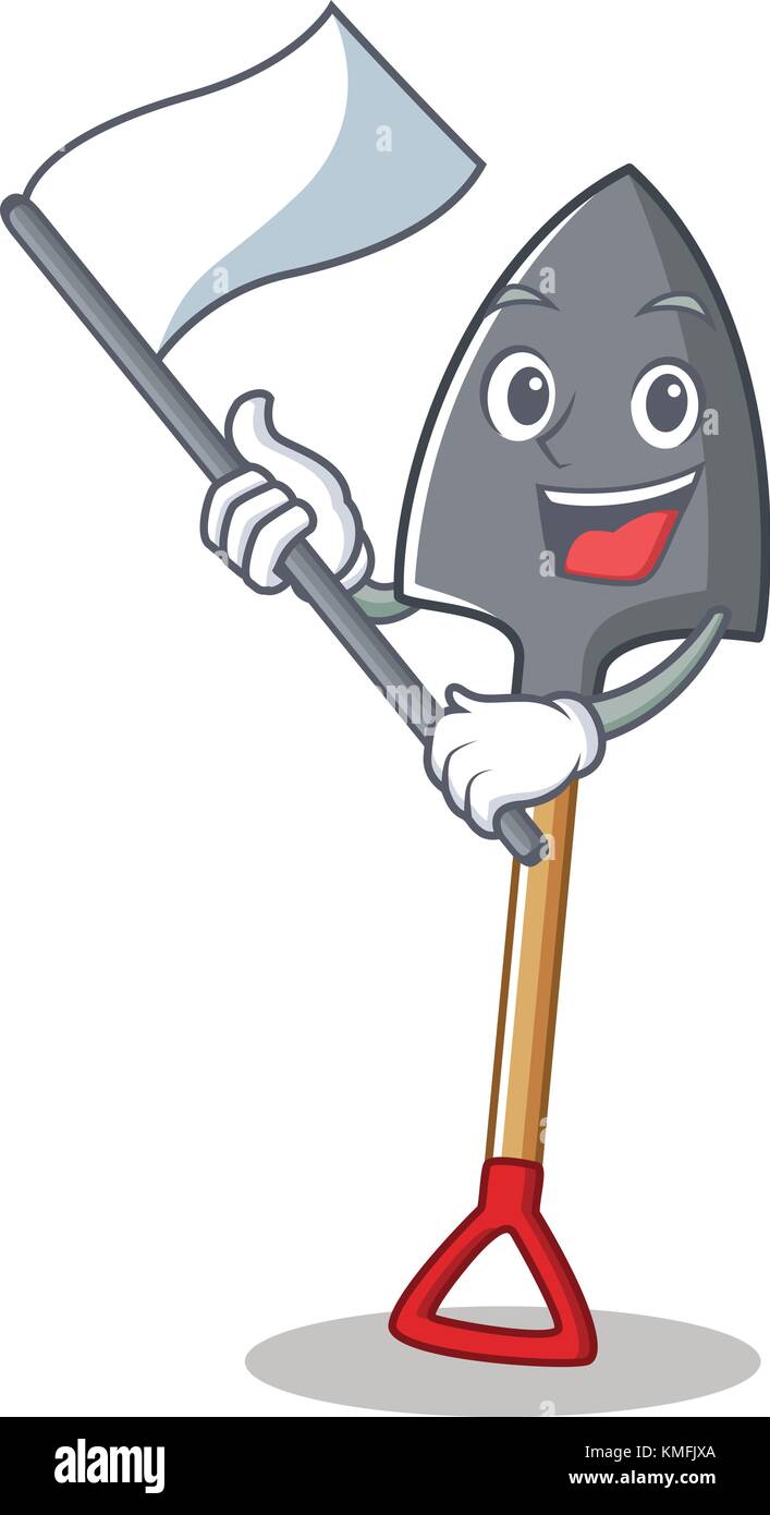 With flag shovel character cartoon style Stock Vector Image & Art - Alamy