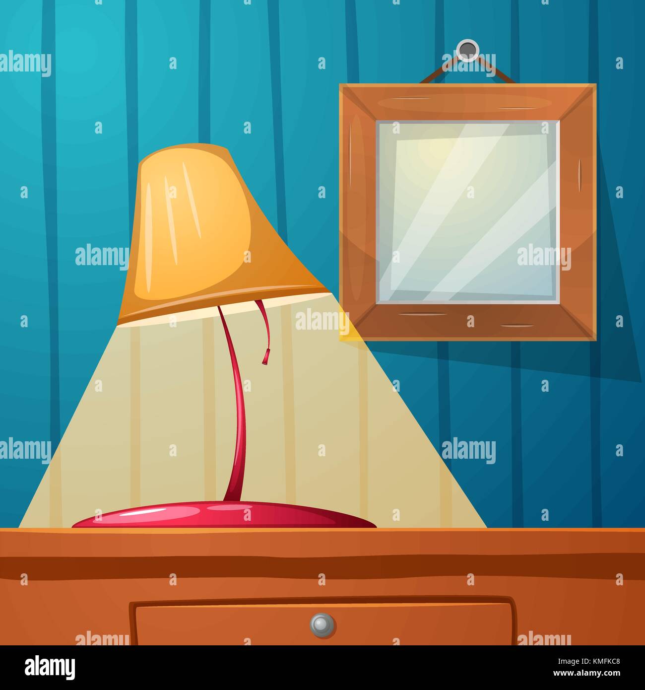 Table lamp, frame, stone, table - cartoon illustration Stock Vector ...