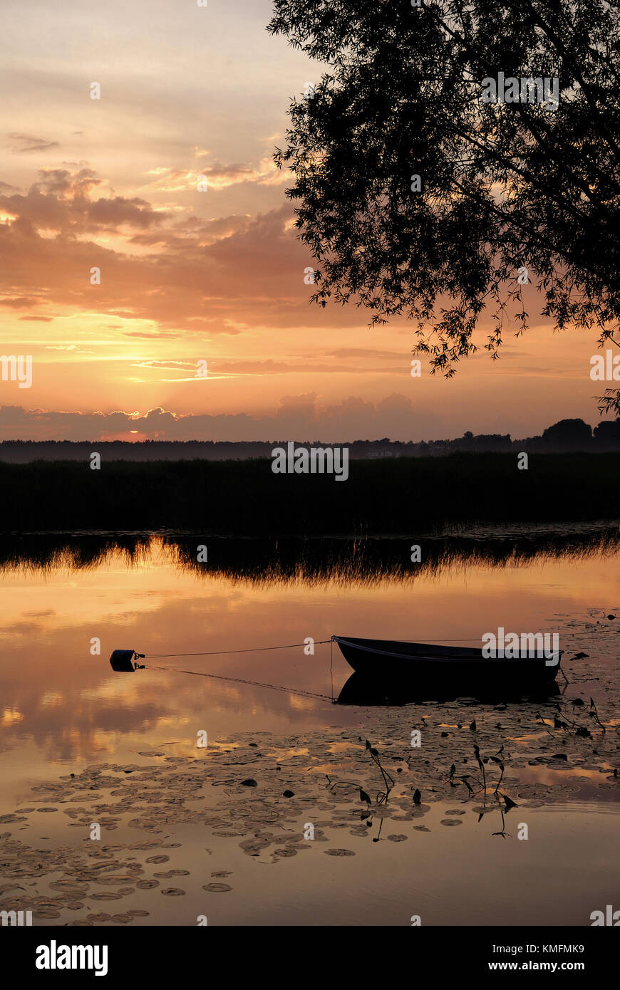 sunset at the river bank Stock Photo - Alamy