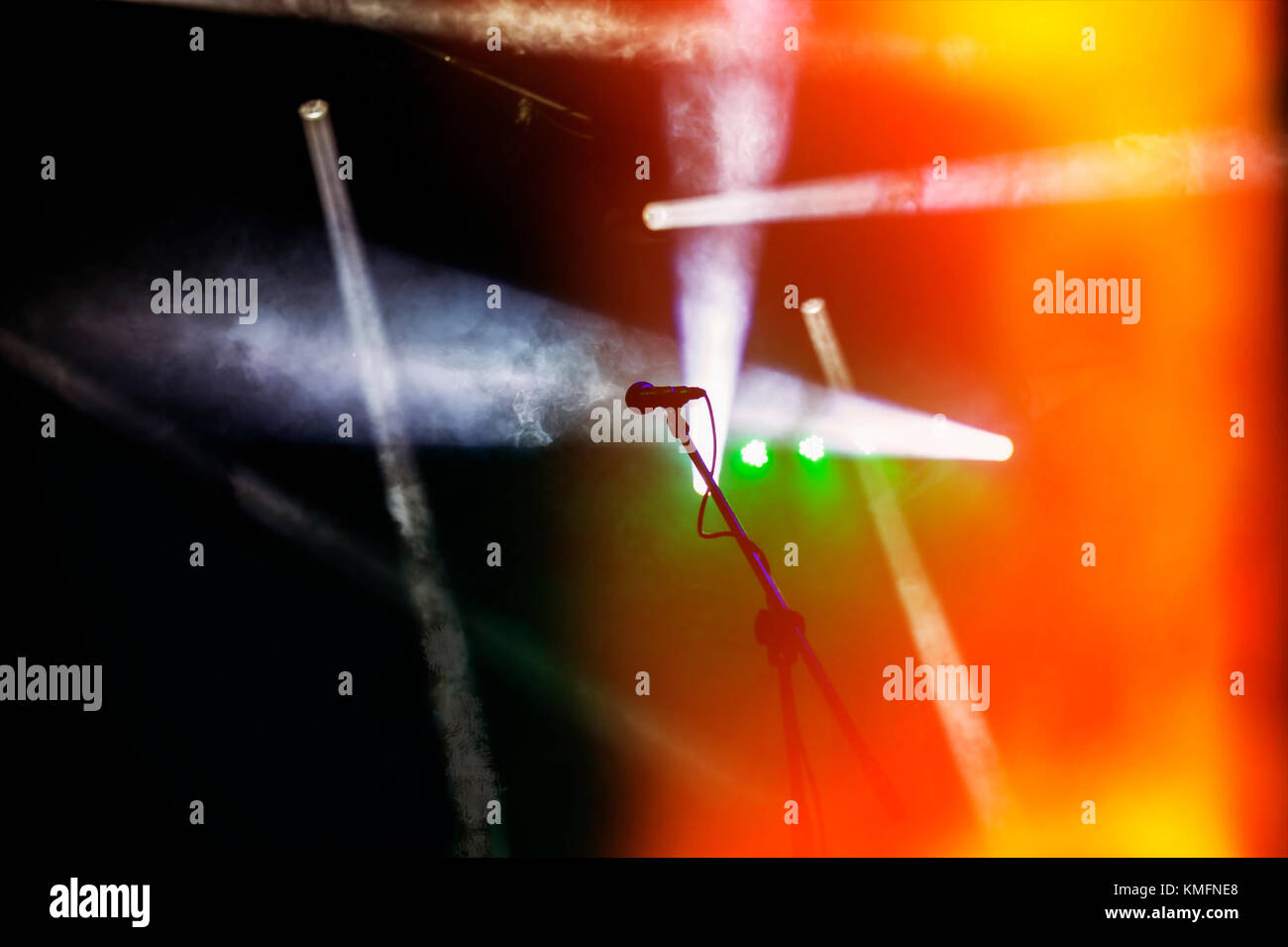 Concert stage. Beautiful Colourful disco lighting in the stage ...