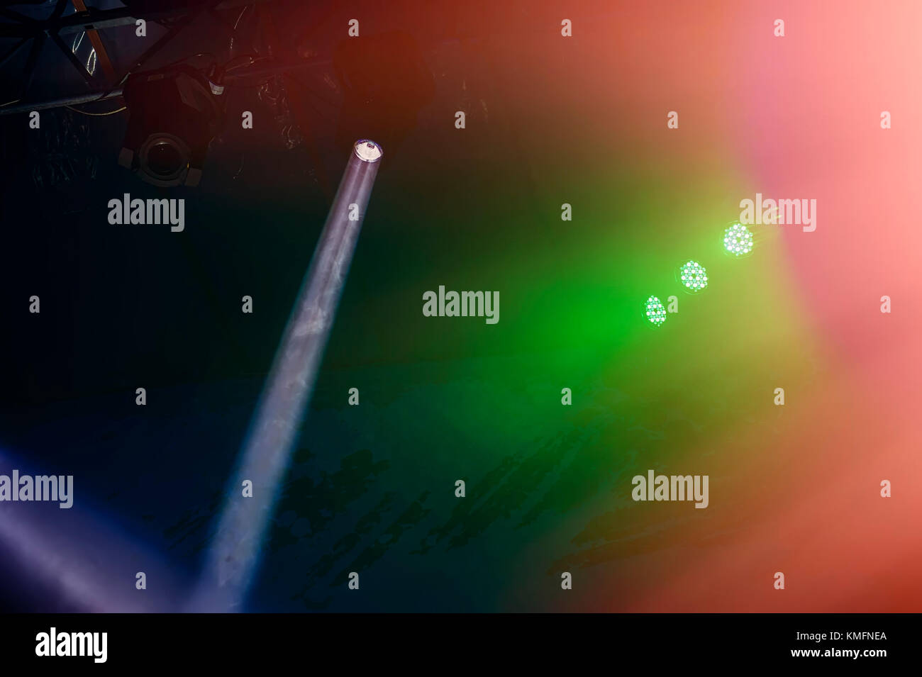 Concert stage. Beautiful Colourful disco lighting in the stage ...