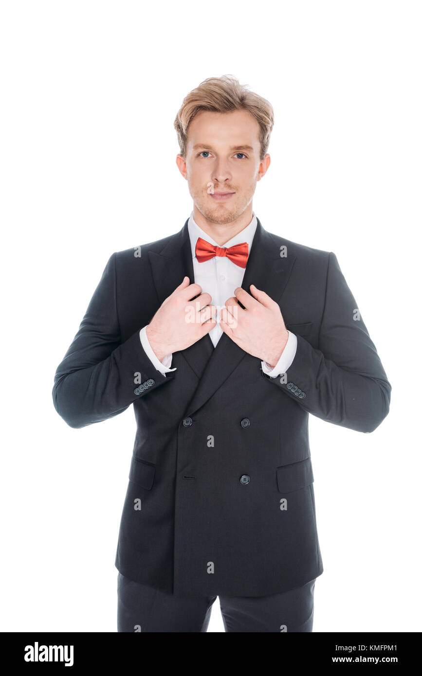 man in suit and bow tie Stock Photo - Alamy