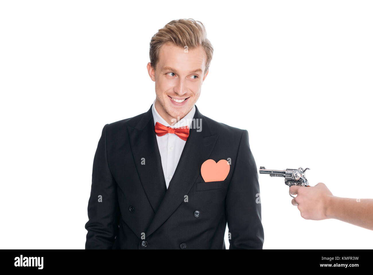 stylish man and revolver Stock Photo - Alamy