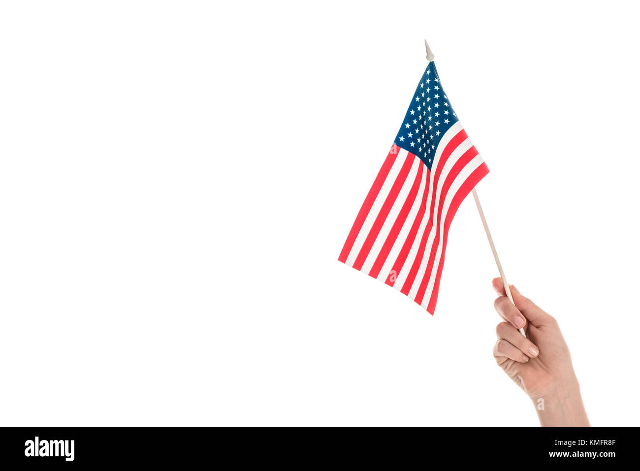 Holding up the flag Cut Out Stock Images & Pictures - Alamy