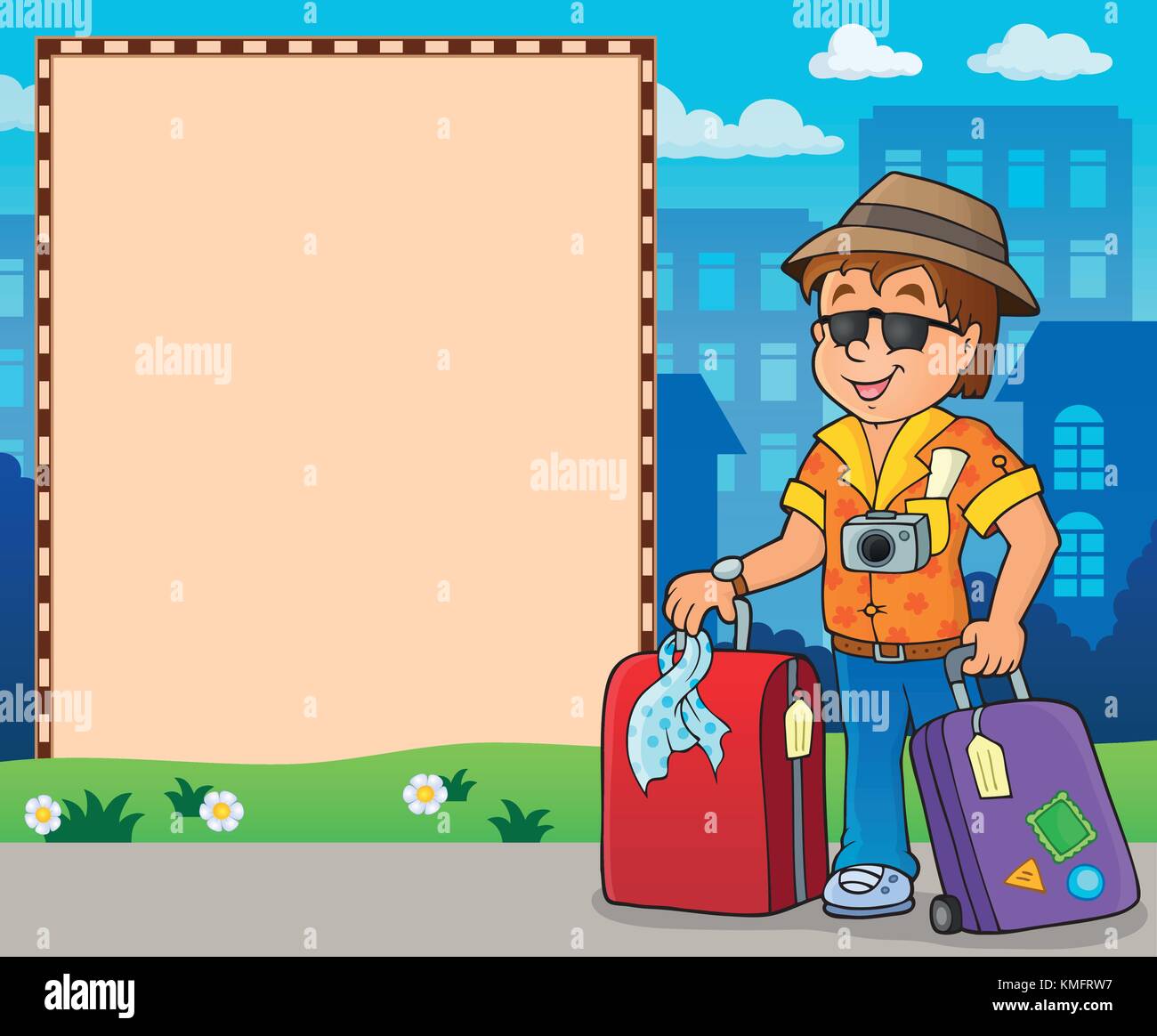 Frame with travel thematics 2 - eps10 vector illustration Stock Vector ...