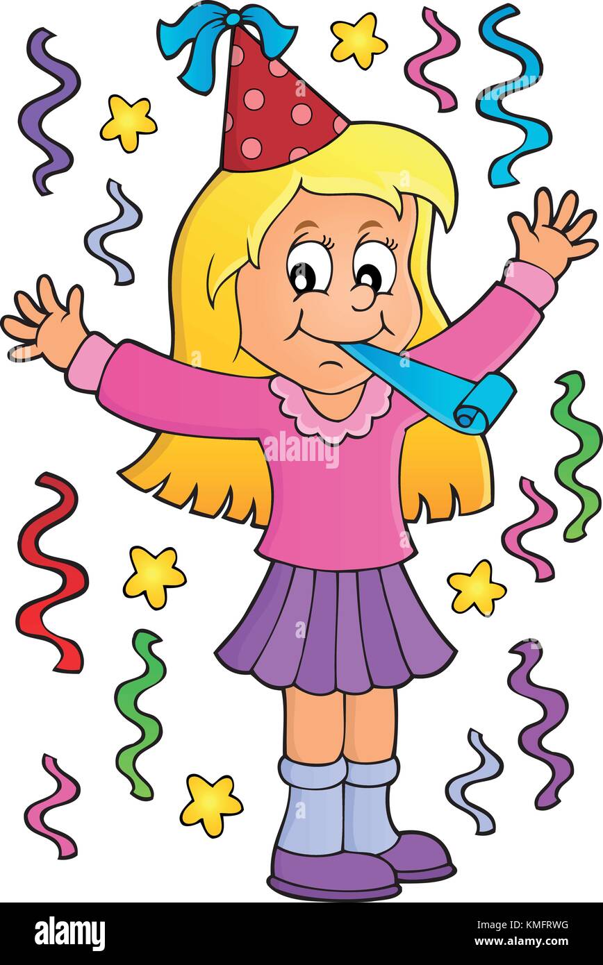 Girl celebrating theme image 1 - eps10 vector illustration Stock Vector ...