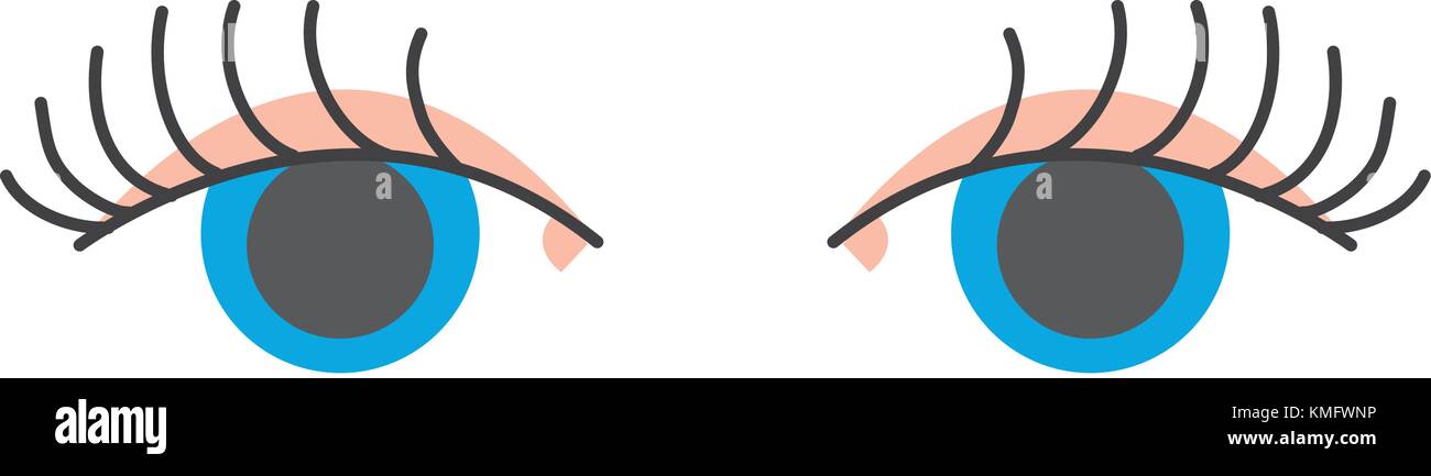 full color vision eyes with eyelashes style design Stock Vector Image ...