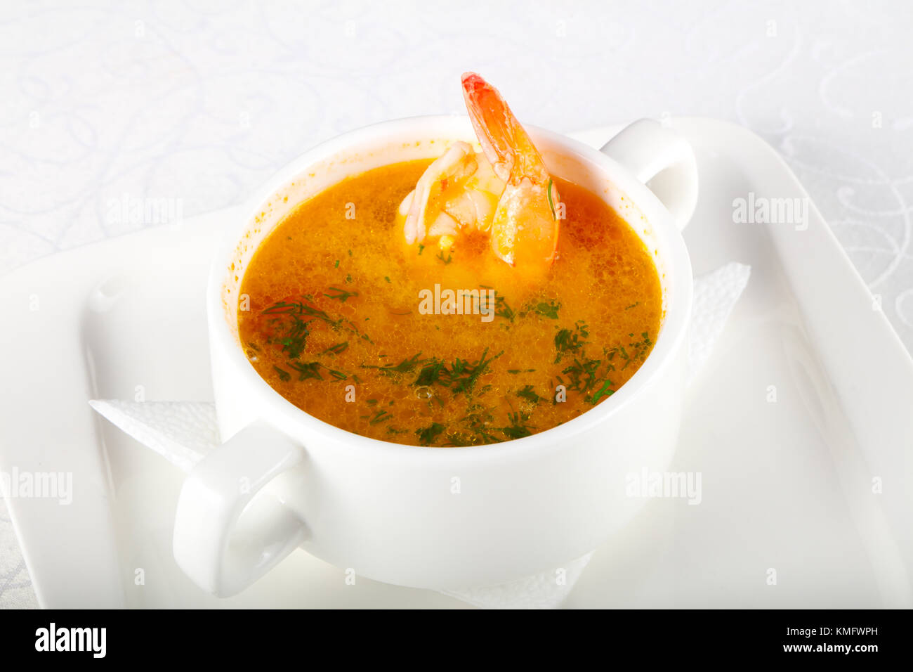 Prawn soup with spices Stock Photo - Alamy