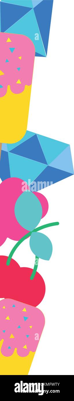 full color fashion cute patch decoration background Stock Vector Image ...