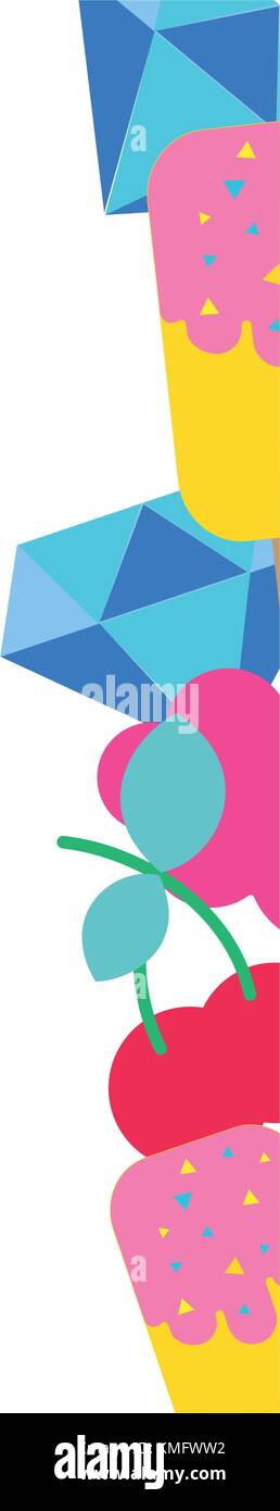 full color fashion cute patch decoration background Stock Vector Image ...