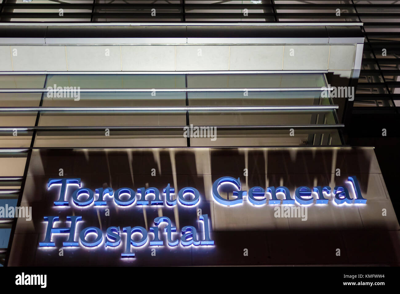 Toronto, Canada - Oct 20, 2017: Illuminated sign of the Toronto General ...