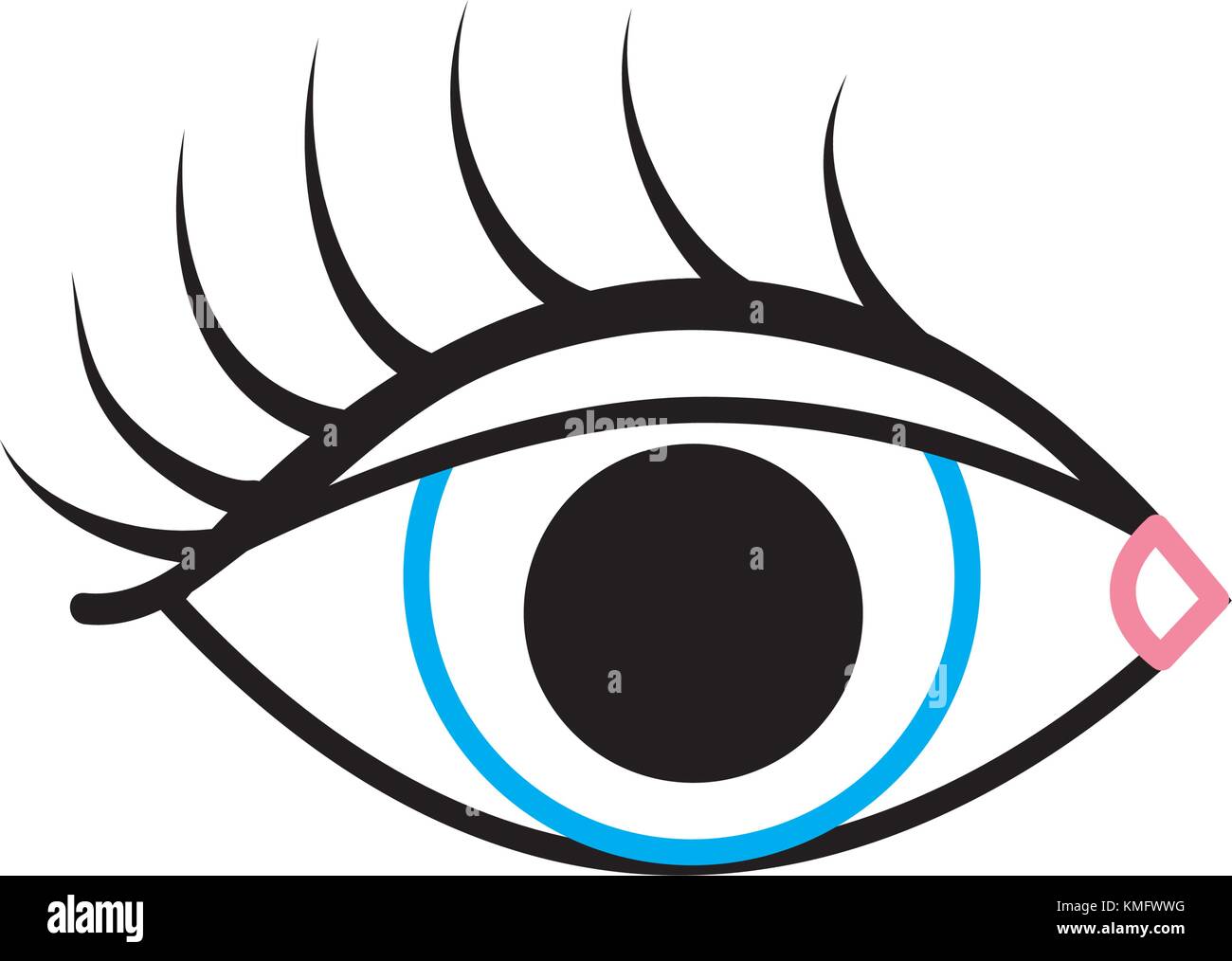 color line vision eye with eyelashes style design Stock Vector Image ...