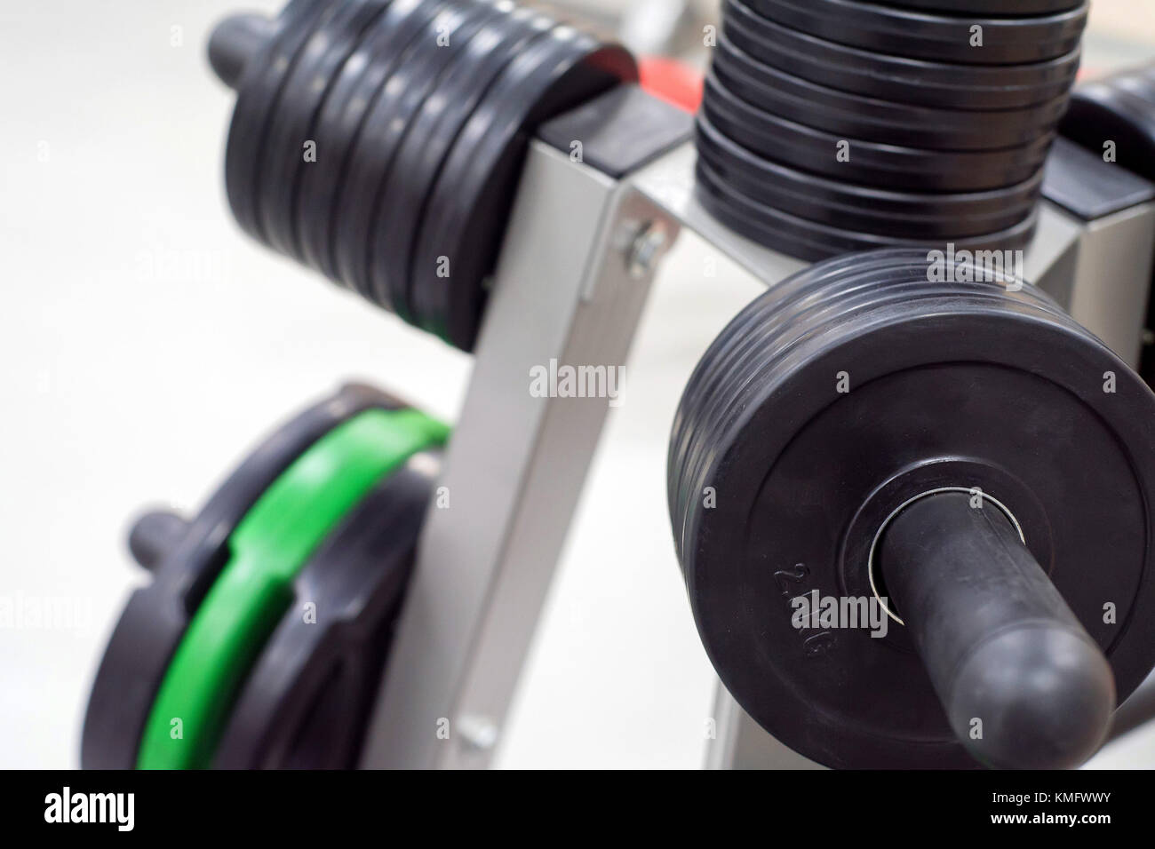 Fitness dumbbell and barbell weight plates Stock Photo - Alamy