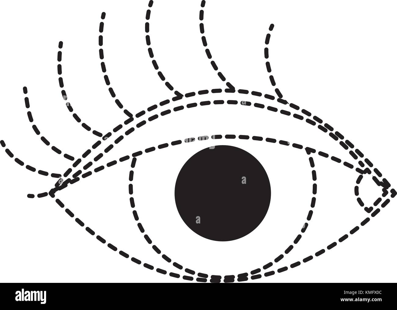 dotted shape vision eye with eyelashes style design Stock Vector Image ...