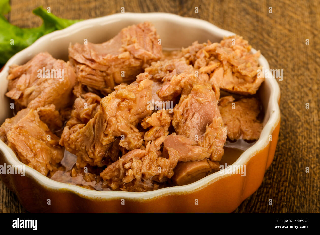 Canned tuna fish in the bowl ready for cooking Stock Photo - Alamy
