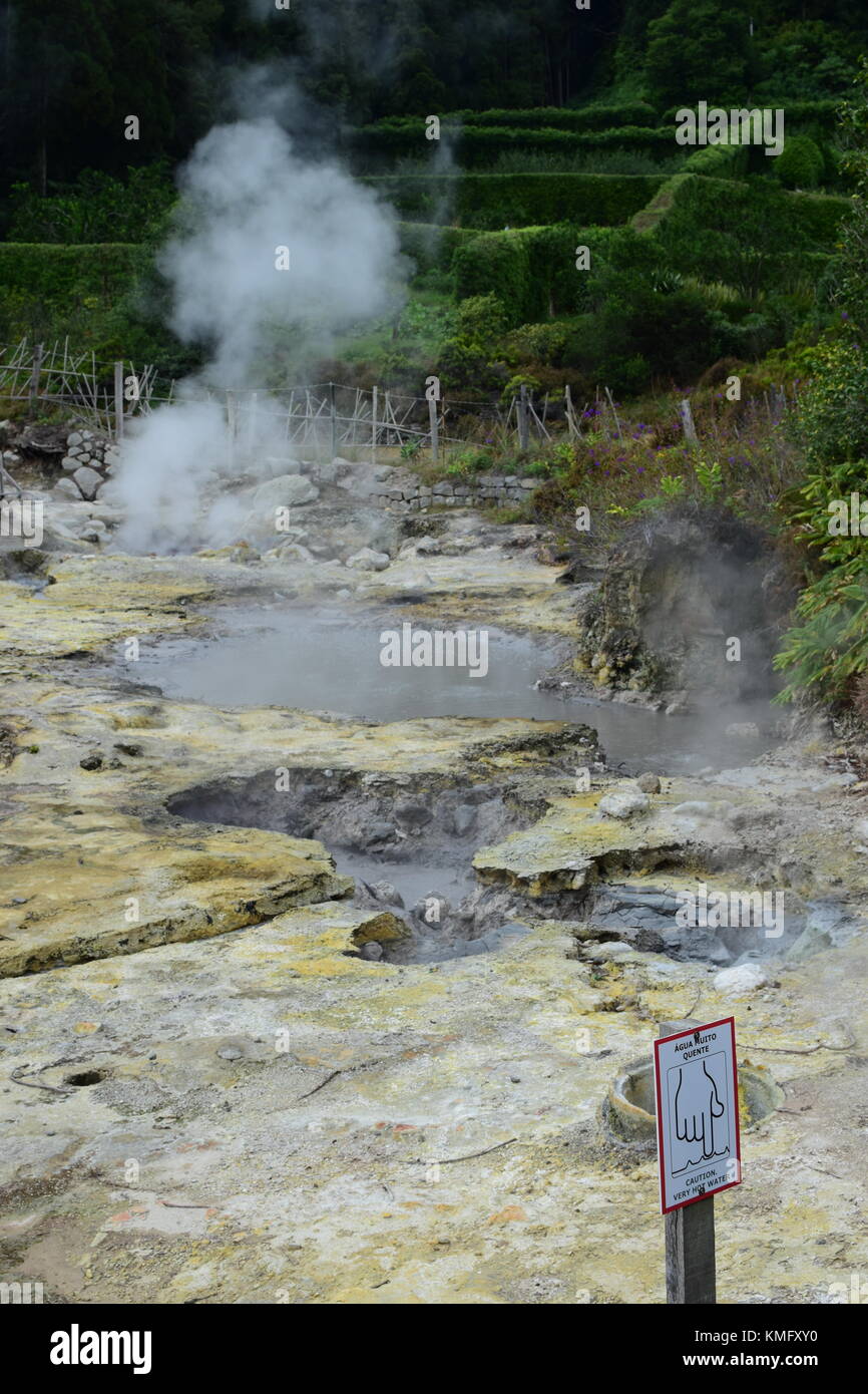Fumarolas da Lagoa das Furnas, Sao Miguel, Azores, Acores. Geysers ...