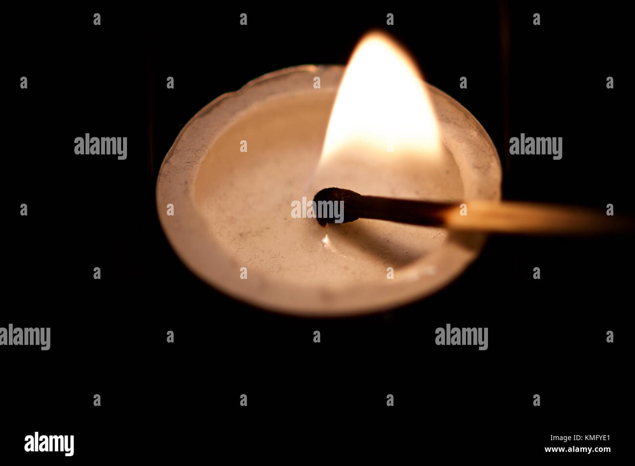 Candle and match Stock Photo - Alamy