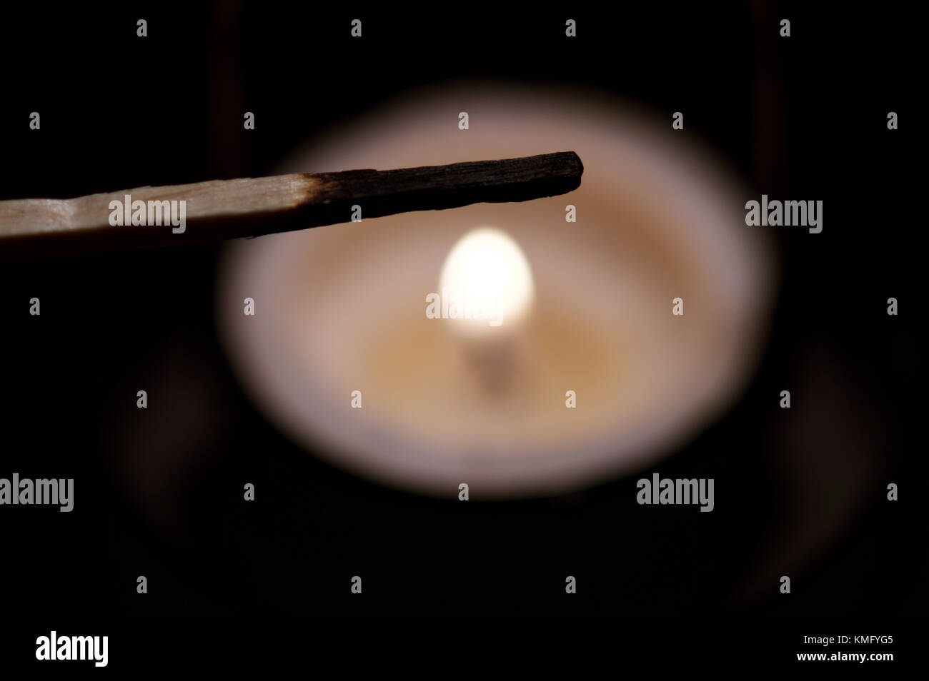 Candle and match Stock Photo - Alamy