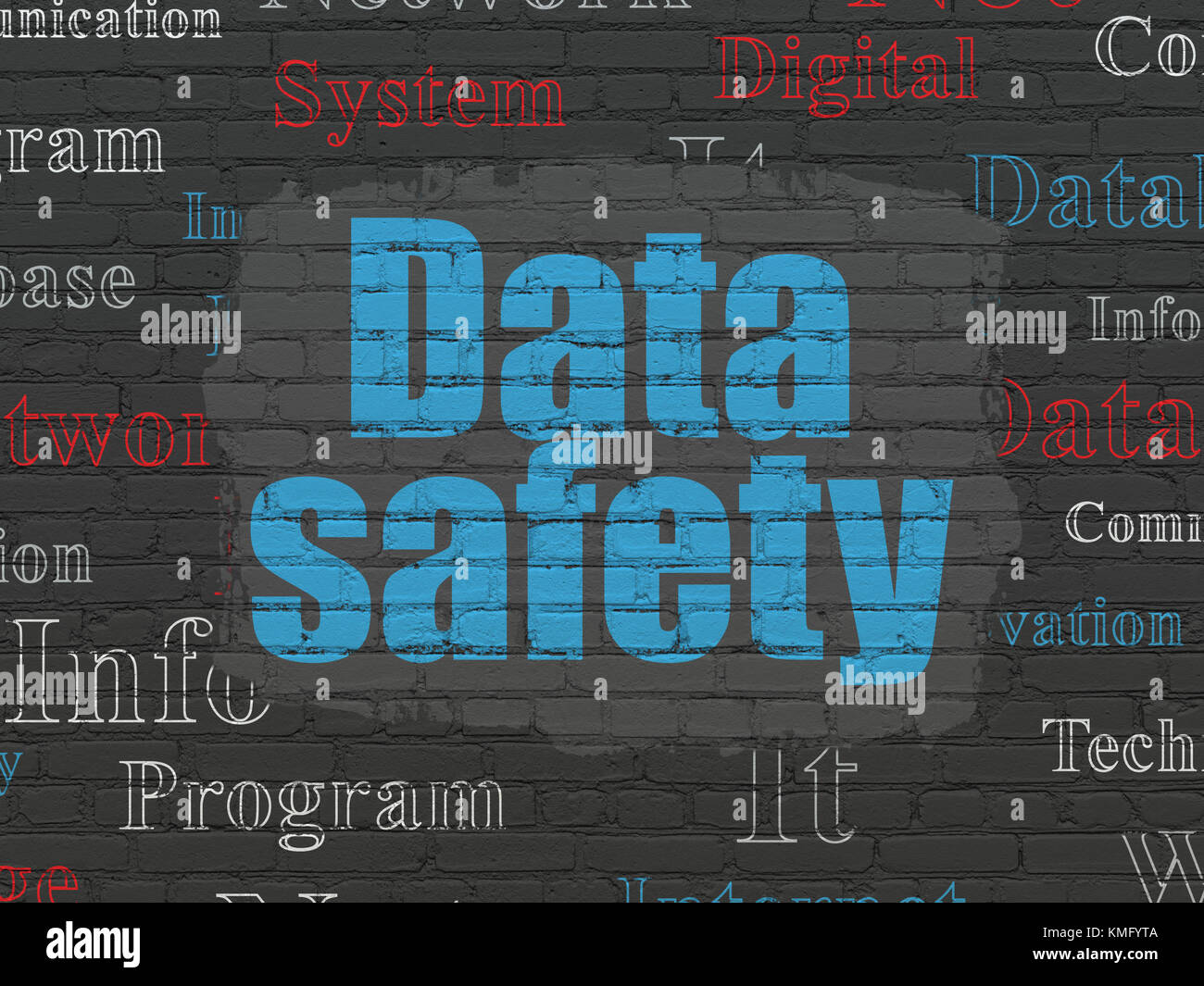Information concept: Data Safety on wall background Stock Photo - Alamy