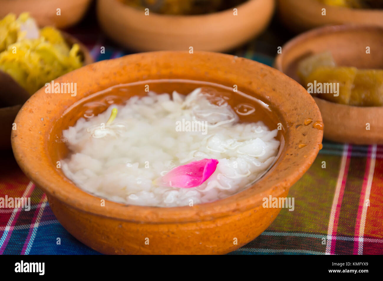 cooked rice soaked in jasmine-scented iced water Stock Photo - Alamy