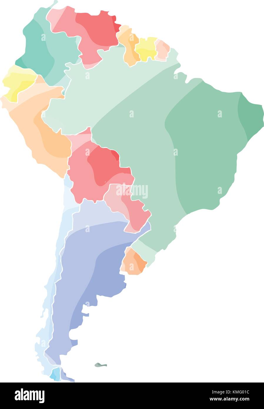 Political map of South America Stock Vector Image & Art - Alamy