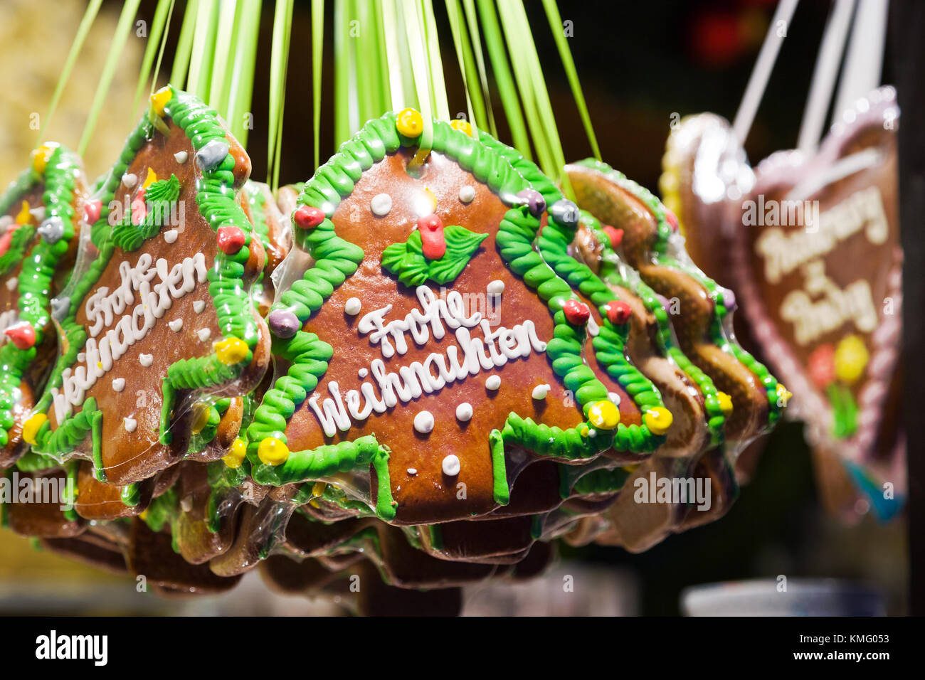 Prague Christmas market on Old Town Square. Traditional pumpernickel ...