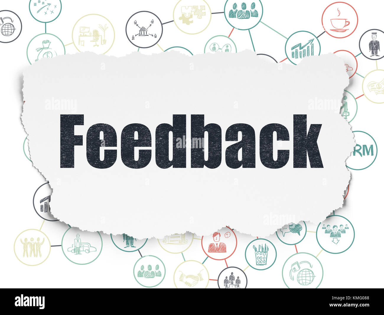 Business concept: Feedback on Torn Paper background Stock Photo - Alamy