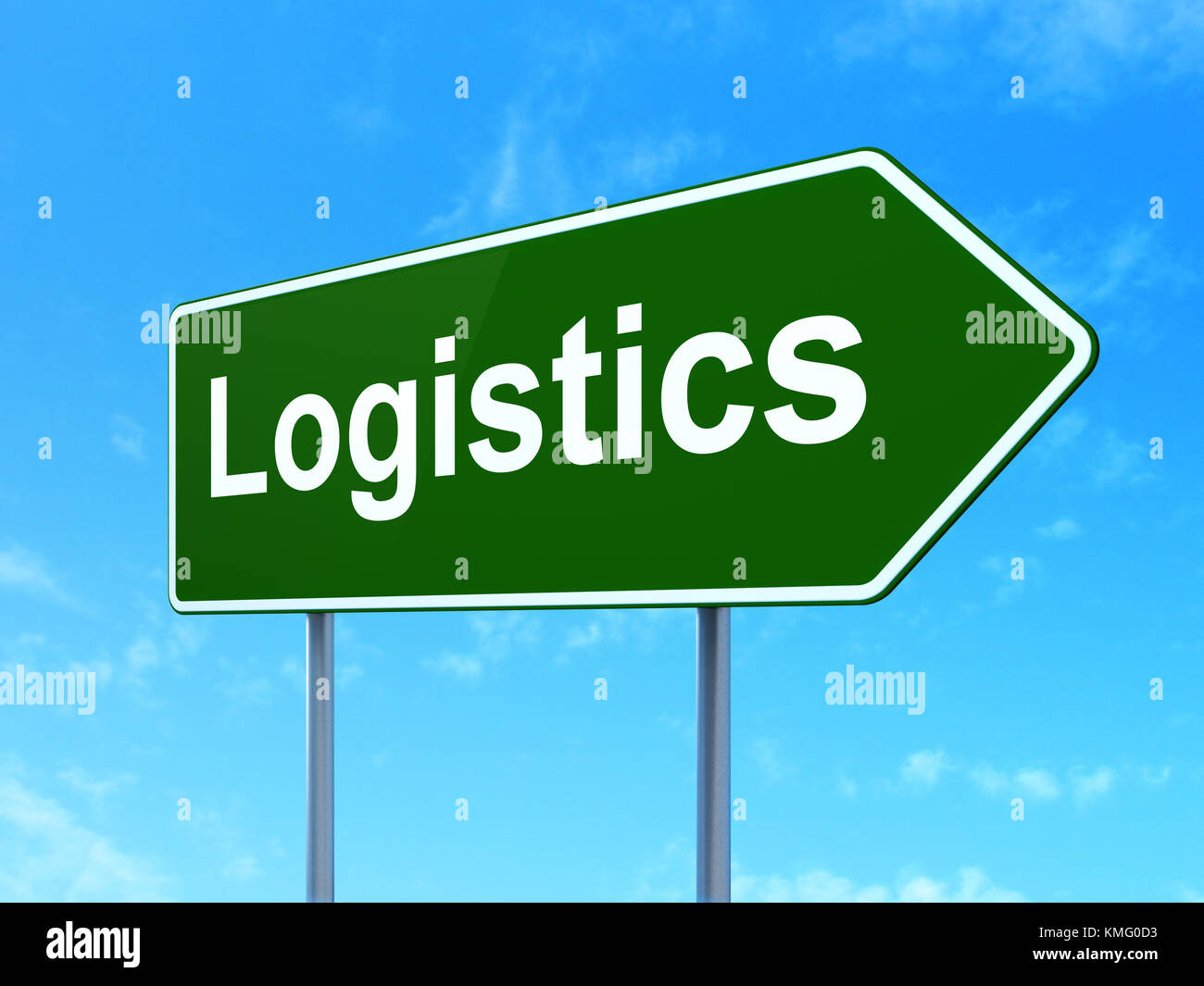 Business concept: Logistics on road sign background Stock Photo - Alamy