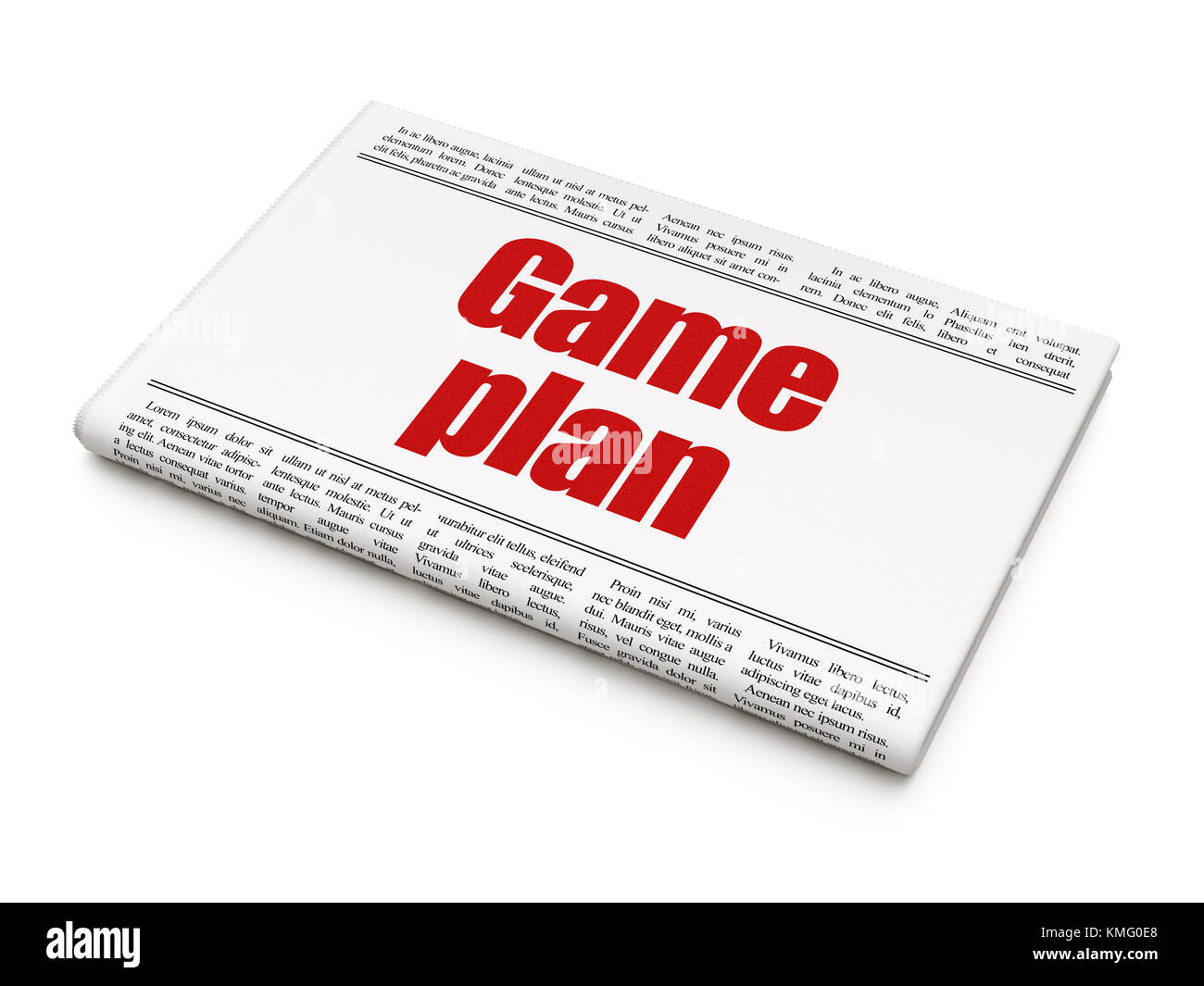 Business concept: newspaper headline Game Plan Stock Photo - Alamy