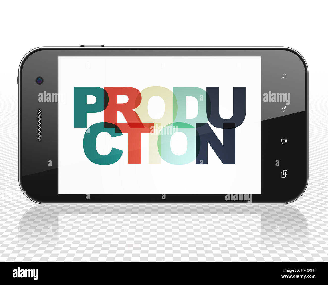 Business concept: Smartphone with Production on display Stock Photo - Alamy