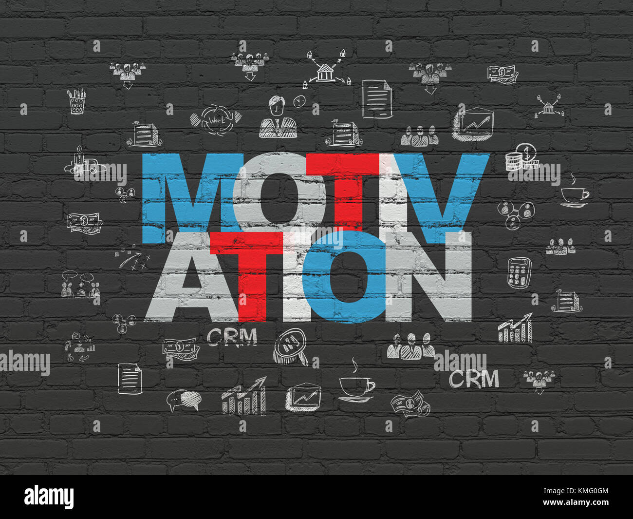 Finance concept: Motivation on wall background Stock Photo - Alamy