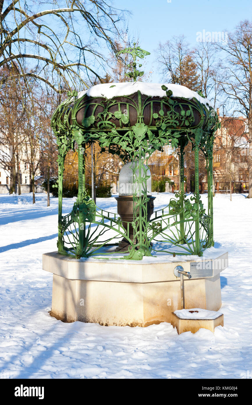 Eliščin pramen a lázeňská promenáda, spa town Podebrady, Central ...