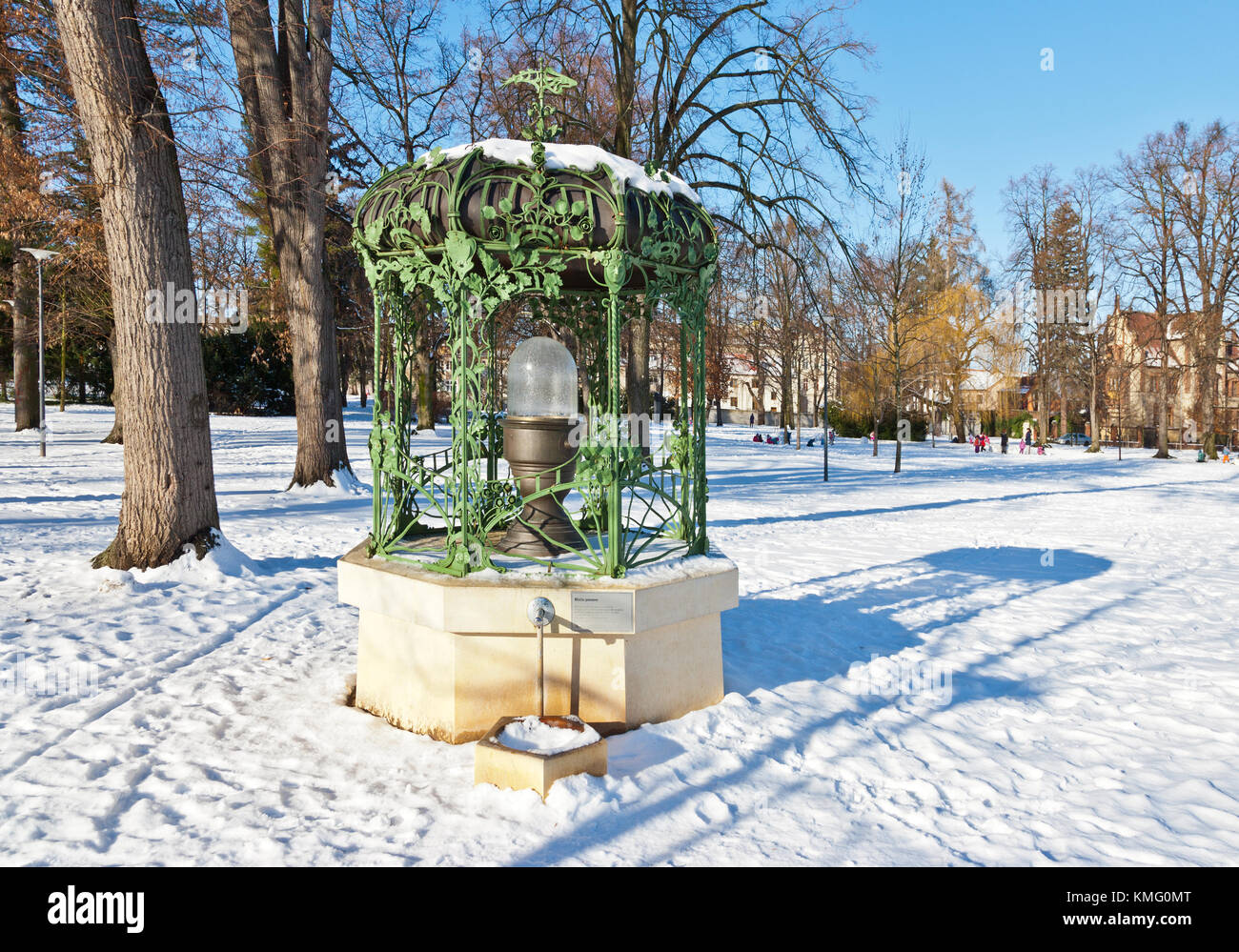 Eliščin pramen a lázeňská promenáda, spa town Podebrady, Central ...