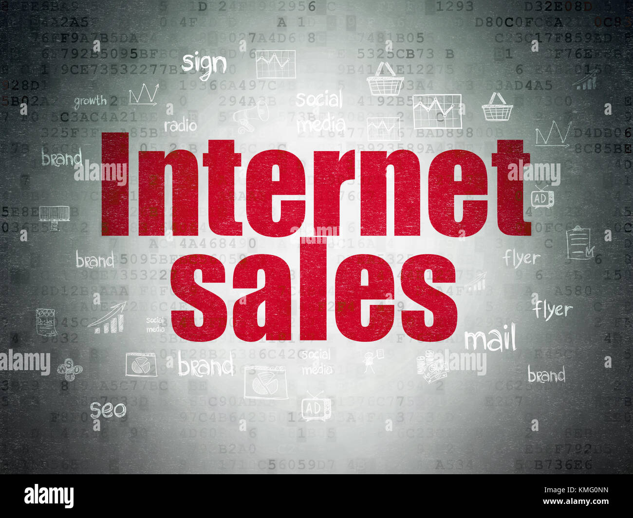 Advertising concept: Internet Sales on Digital Data Paper background ...