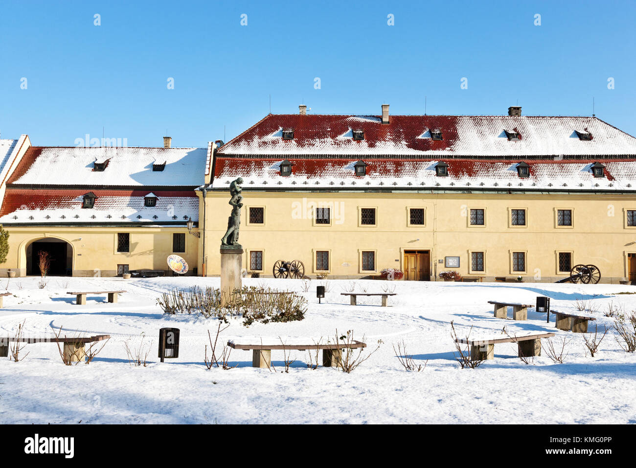 former water castle, town Roztoky near Prague, Central Bohemian region ...