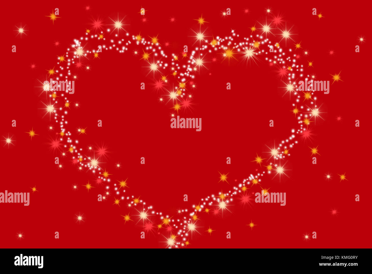 heart made of stars on red background Stock Photo - Alamy