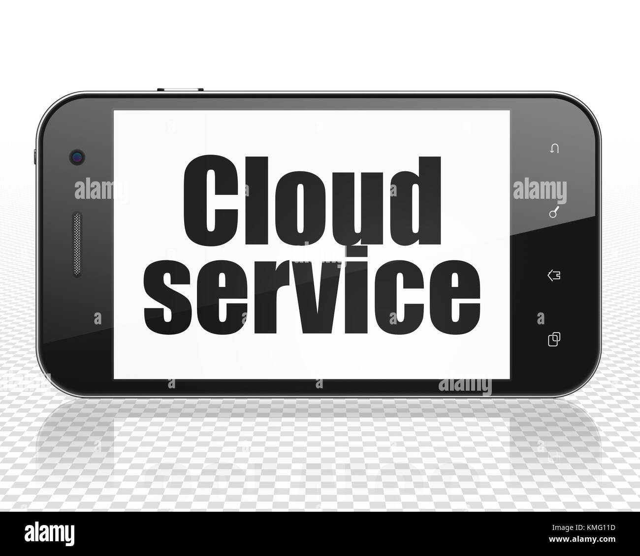 Cloud technology concept: Smartphone with Cloud Service on display ...