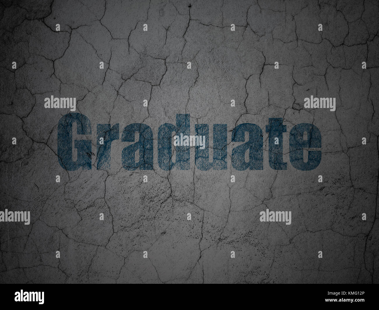 Education concept: Graduate on grunge wall background Stock Photo - Alamy