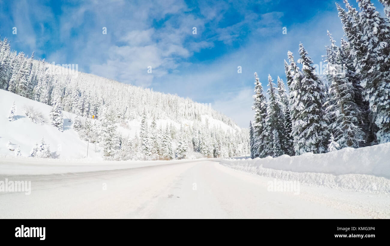 POV point of view - Driving over Berthoud Pass after winter storm in ...
