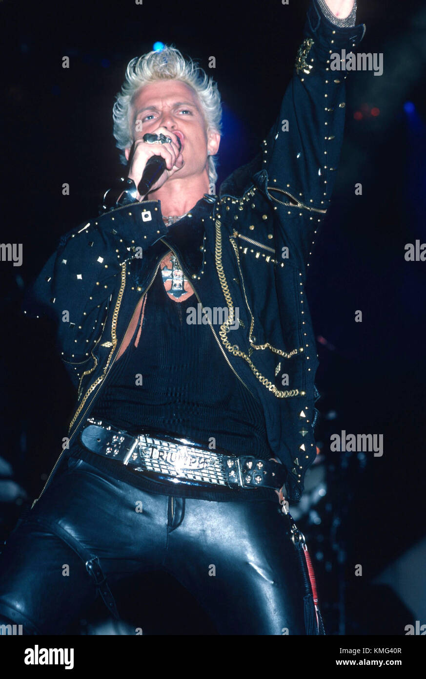 Singer Billy Idol in concert at The Forum on May 8, 1987 in Los Angeles ...
