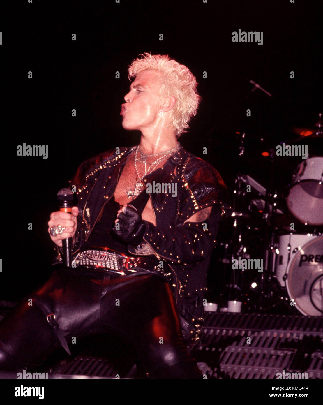 Singer Billy Idol in concert at The Forum on May 8, 1987 in Los Angeles ...