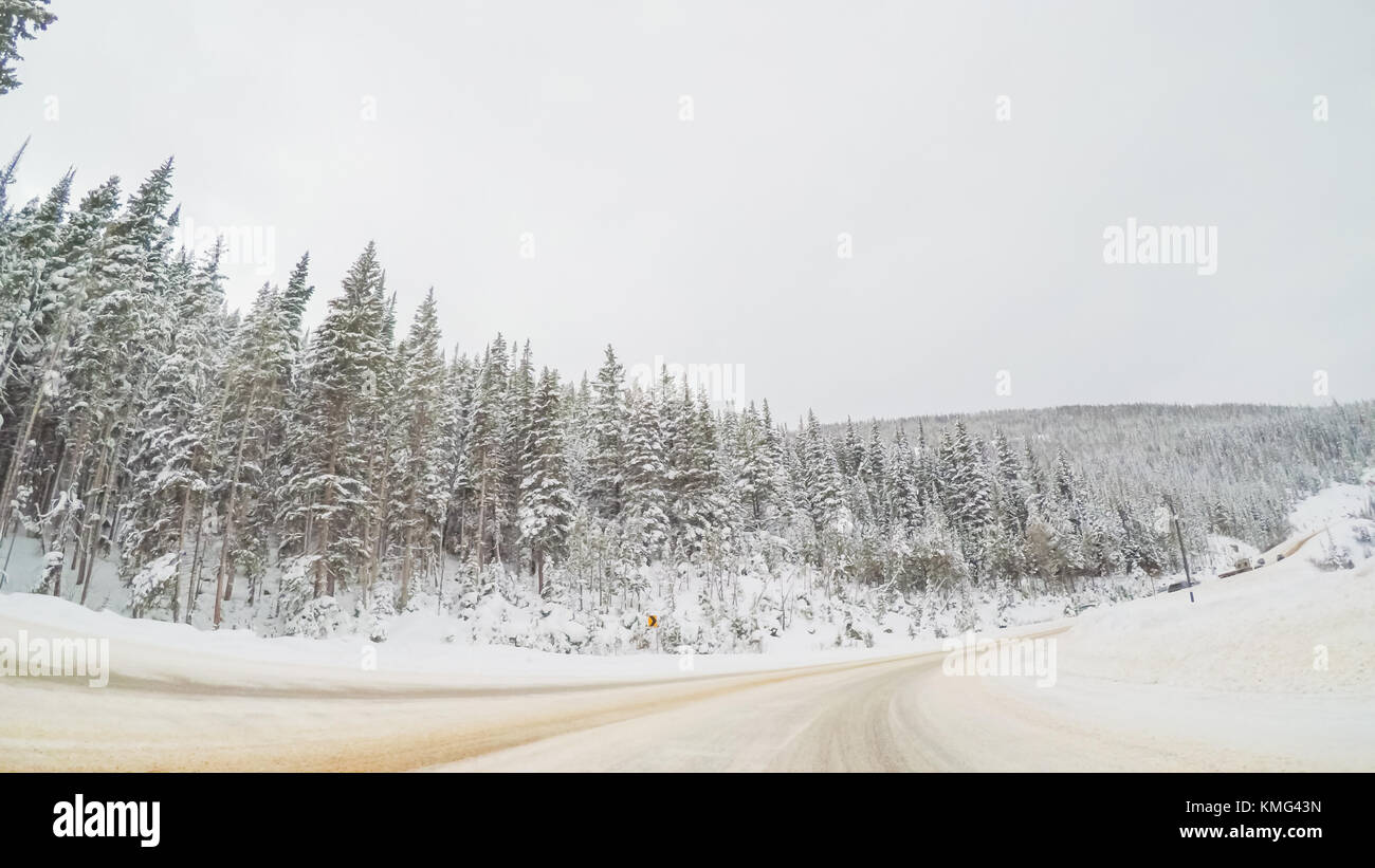 POV point of view - Driving over Berthoud Pass after winter storm in ...