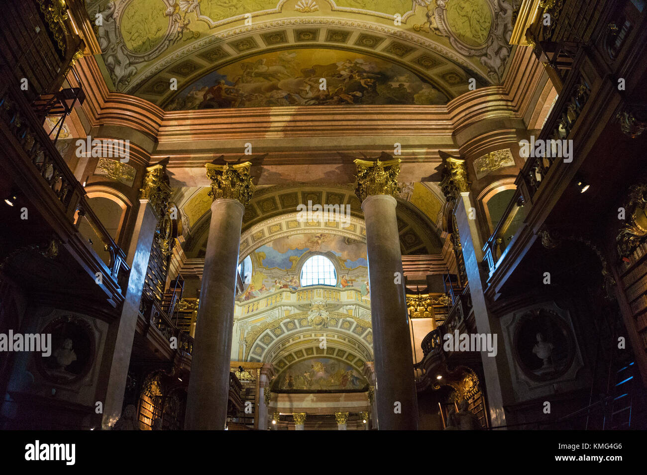 Interior of the Austrian National public Library in Vienna, Austria ...