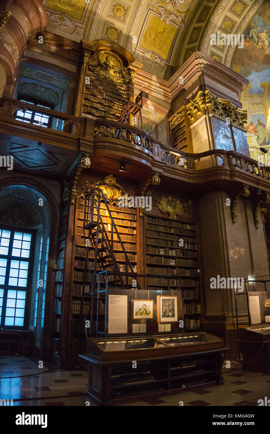 Interior of the Austrian National public Library in Vienna, Austria ...