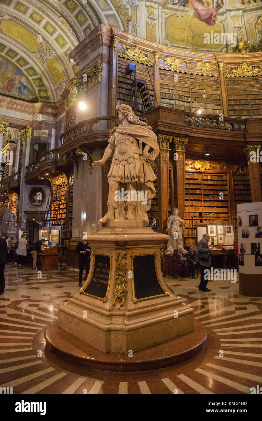 Interior of the Austrian National public Library in Vienna, Austria ...