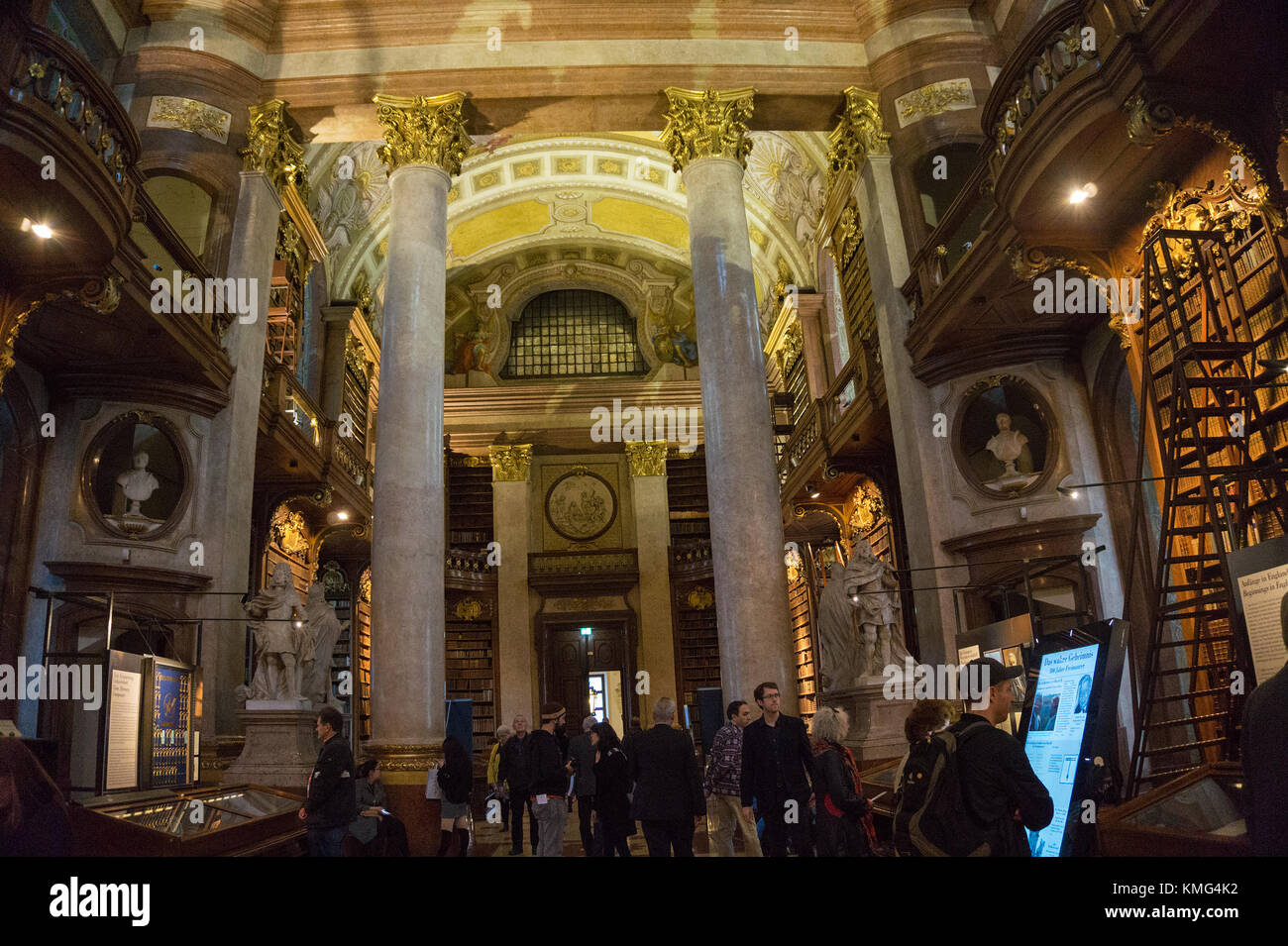 Interior of the Austrian National public Library in Vienna, Austria ...