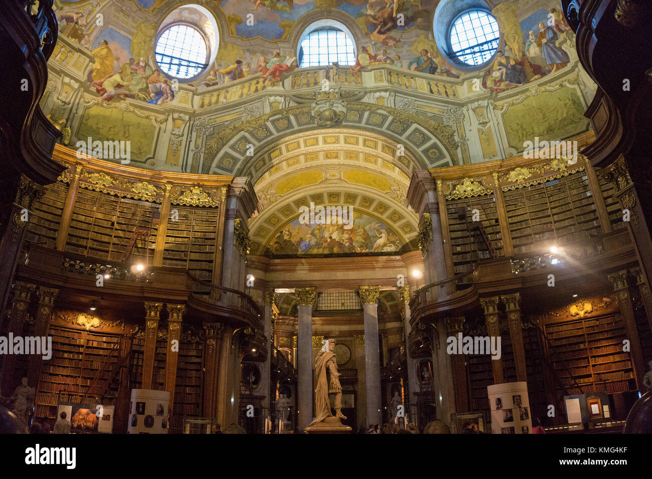 Interior of the Austrian National public Library in Vienna, Austria ...