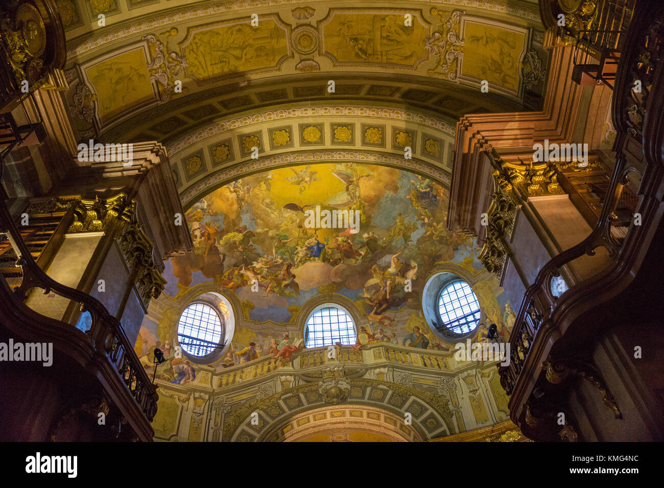 Interior of the Austrian National public Library in Vienna, Austria ...